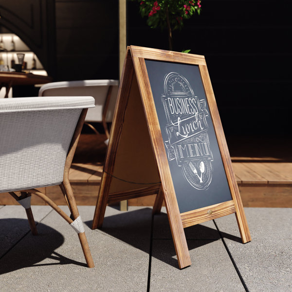 Flash Furniture Millworks Indoor/Outdoor Freestanding Wood A-Frame Magnetic Chalkboard & Reviews ...